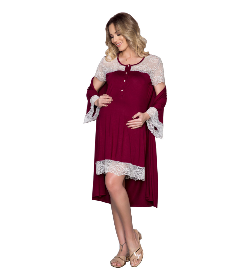 Conjunto Camisola com Renda e Robe - Belly Home
